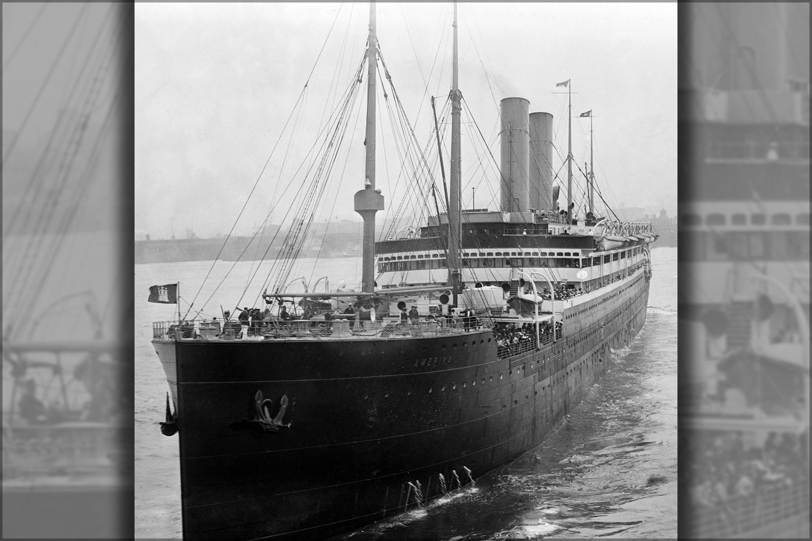 24"x36" Gallery Poster, SS Amerika, of the Hamburg-Amerika Line ID-3006 ...