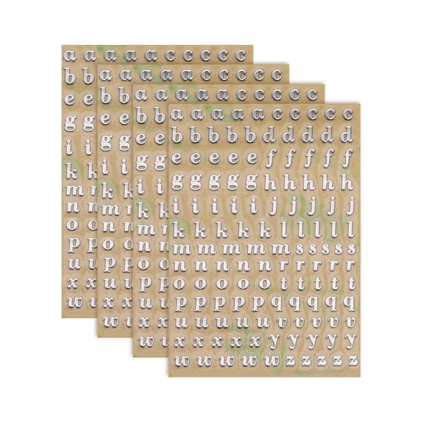 4 Hojas de Calcomanías de Letras 0.12" Calcomanías de Letras Mini 3D ...