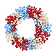 15.75/13.78in Patriotic Artificial Floral Wreath Plastic Hanging Decor ...