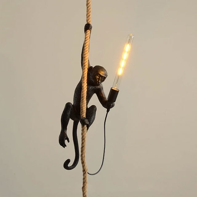 Heavenly Collections | Monkey Rope Pendant Light - Matte Black Resin ...