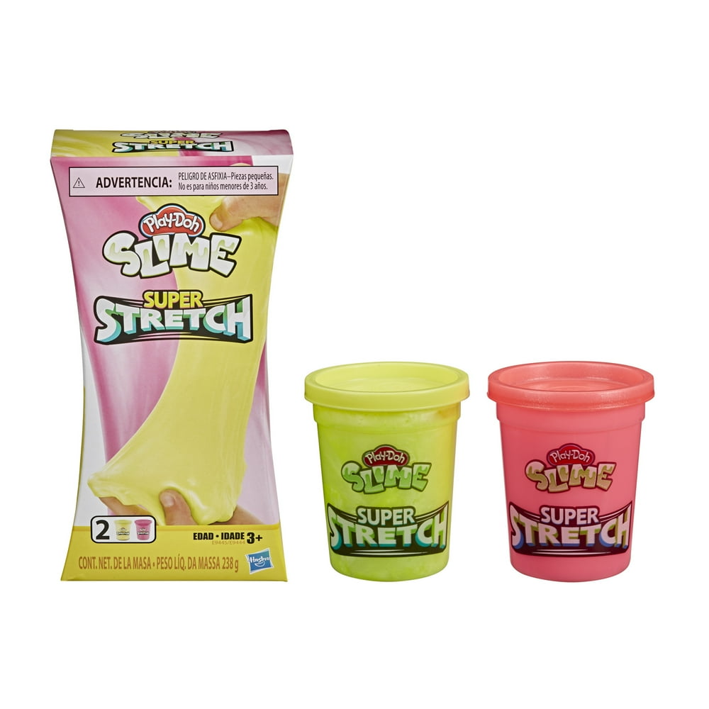 Play-Doh Slime Super Stretch 2-Pack, Four 2-Ounce Cans of Dough ...