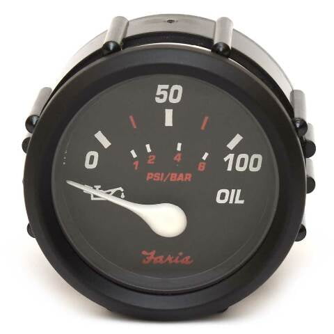 Faria Boat Oil Pressure Gauge GP7065A | Professional Red 100 PSI ...