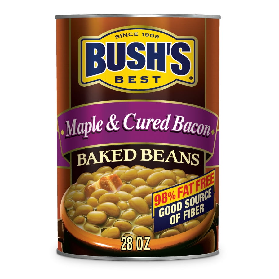 Bush's Maple and Cured Bacon Baked Beans, Canned Beans, 28 oz - Walmart ...