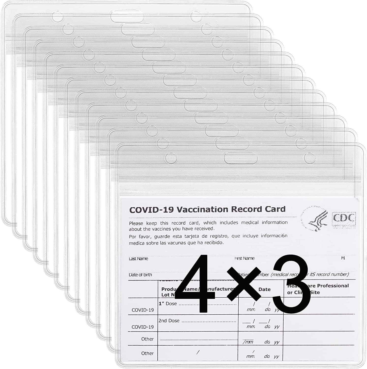 Will Well 12 Pack Waterproof Vaccine Card Holders, 4x3" CDC Vaccination ...