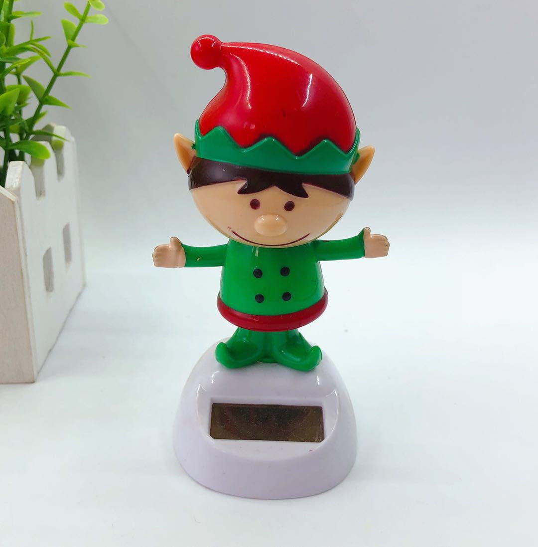 Creative solar rocking doll shaking his head Christmas gift car ...