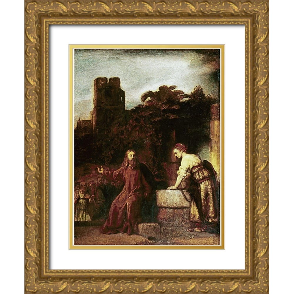 Rembrandt Van Rijn, 14x18 Gold Ornate Wood Framed with Double Matting ...