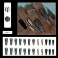 Fofosbeauty 24pcs Press on False Nails, Long Coffin Fake Acrylic Nails ...