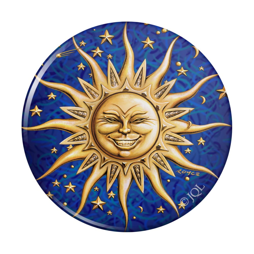 Celestial Suns Moon Shooting Stars Pinback Button Pin - Walmart.com