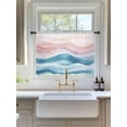 Blue Pink Sheer Curtains 45 Inch Long 1 Panel Ombre Sea Wave Abstract ...