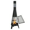 "Esschert Design Outdoor Wood Burning Chiminea, 26"" Black Finish Cast ...