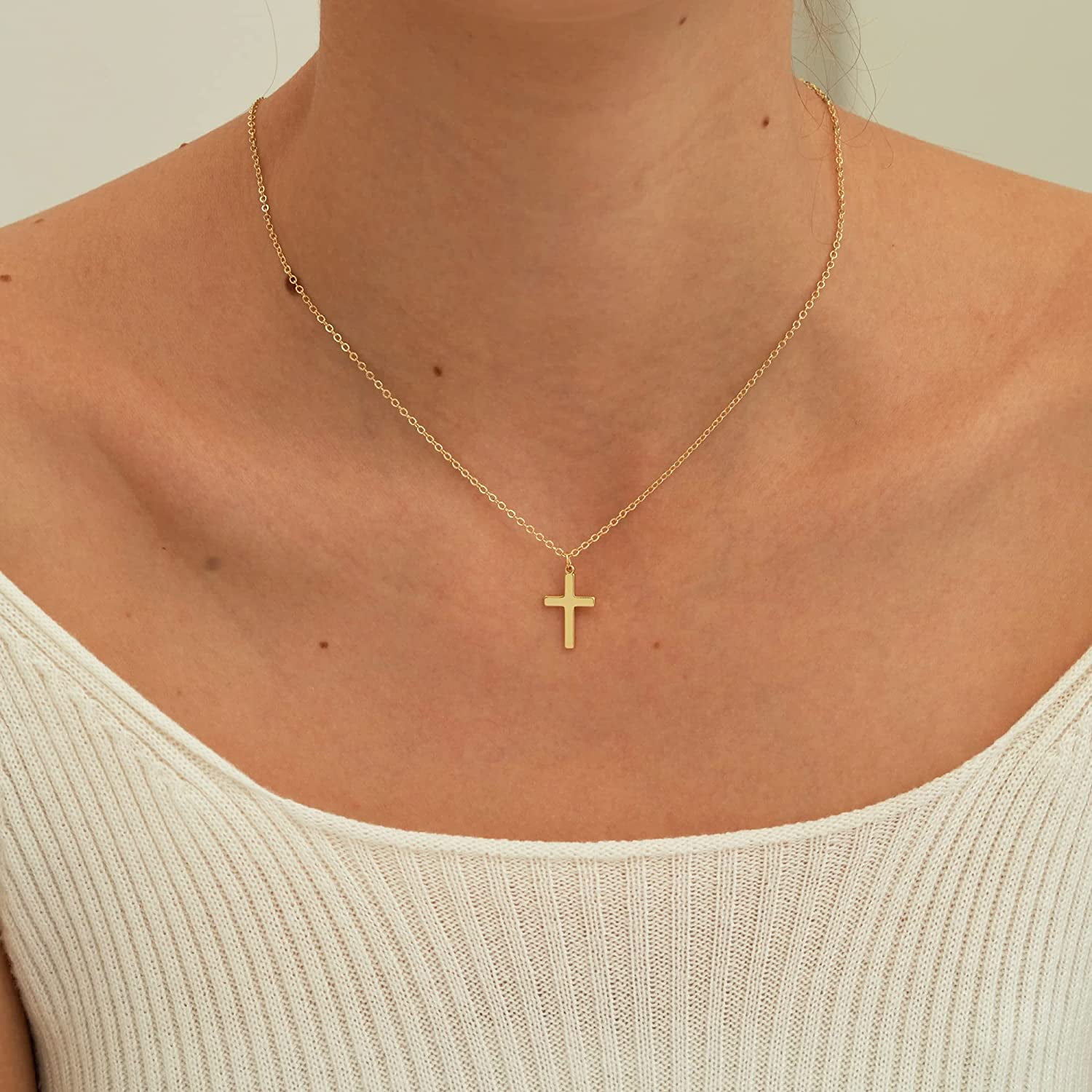 Simple Gold Cross Necklace