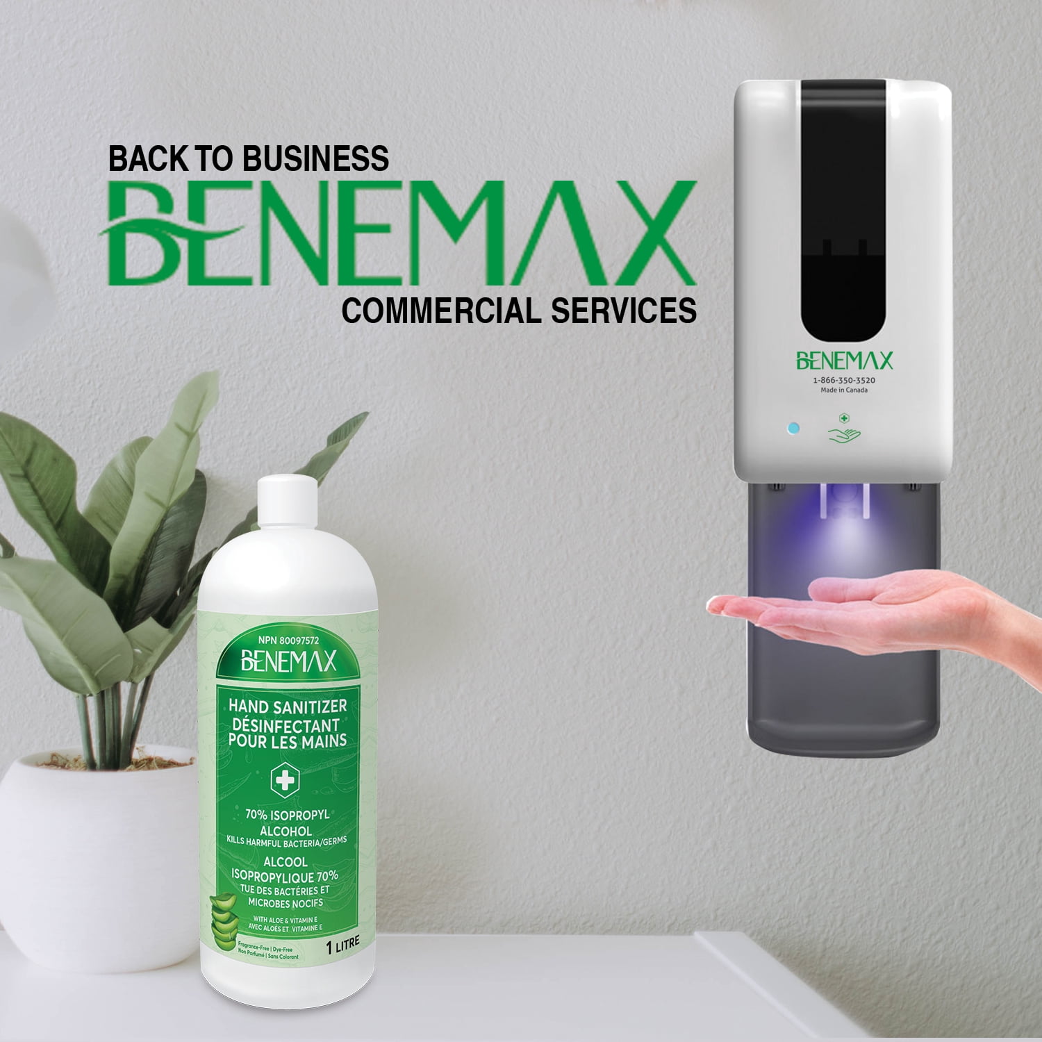 BENEMAX Wall Mounted Touchless Sanitizer Dispenser Kit | Walmart Canada