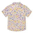 Dailycode Small Short Sleeve Button Down Shirts Lilac Yellow Pastel ...