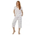 Aria Women’s 100% Cotton Short Sleeve V-Neck Capri Pajama Set, Sizes XS-4X - Walmart.com