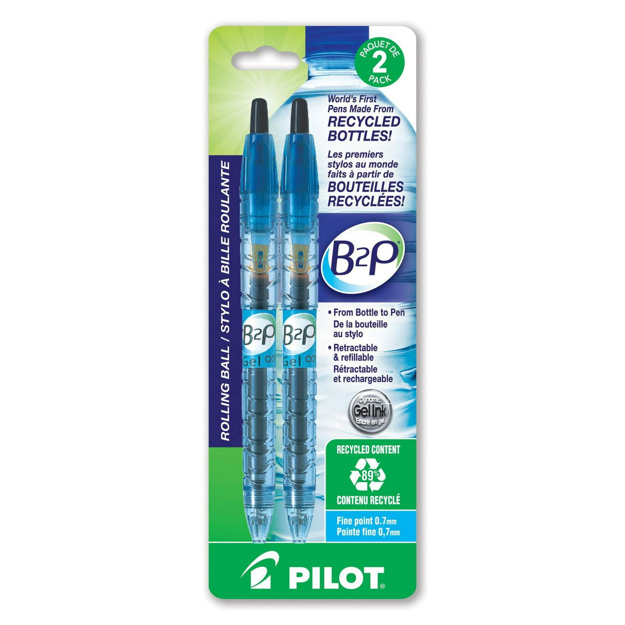 Pilot B2p Retractable Gel Ink Rollerball Pens - Black