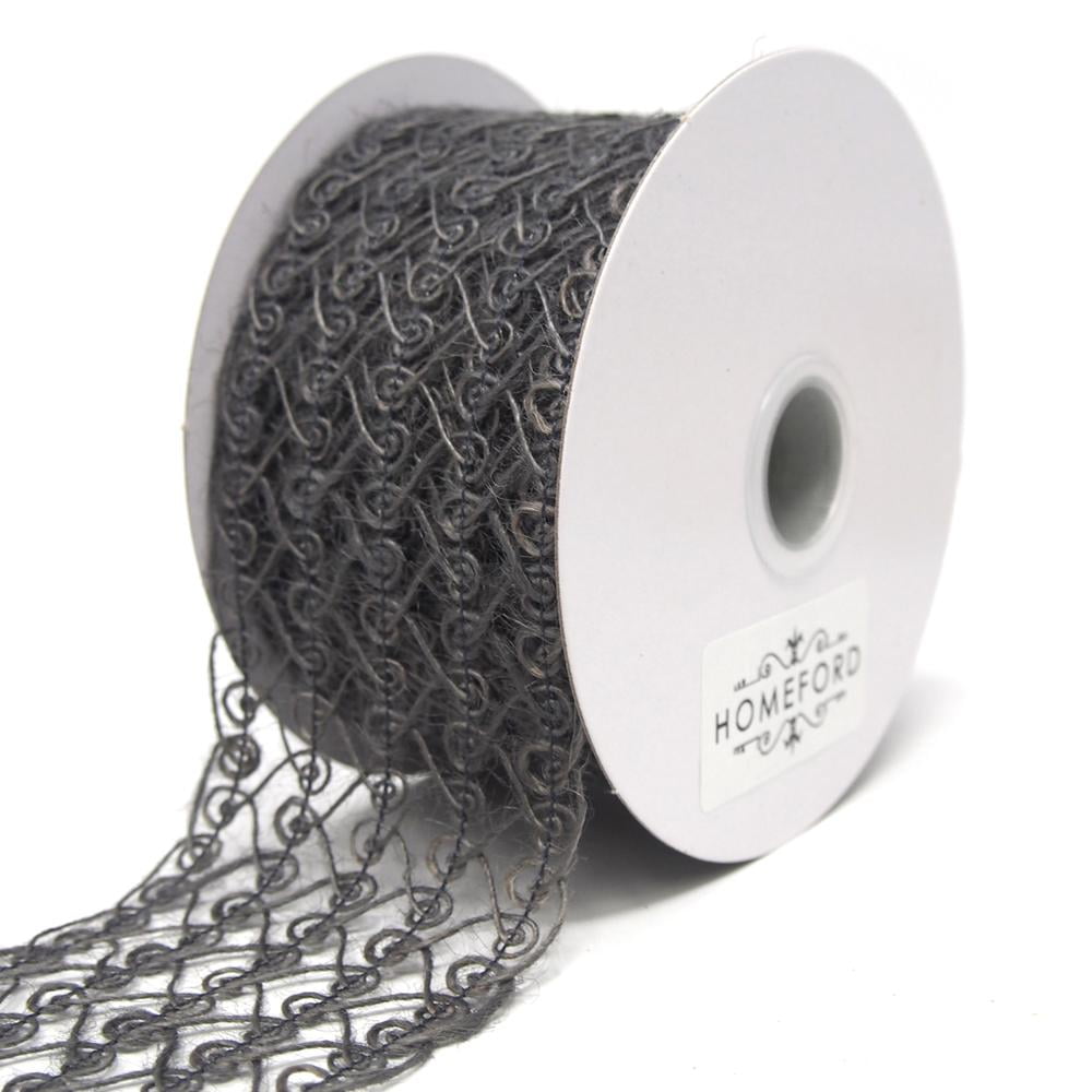 Open Weave Swirl Mesh Jute Ribbon, Grey, 2-1/2-Inch, 10 Yards - Walmart.com