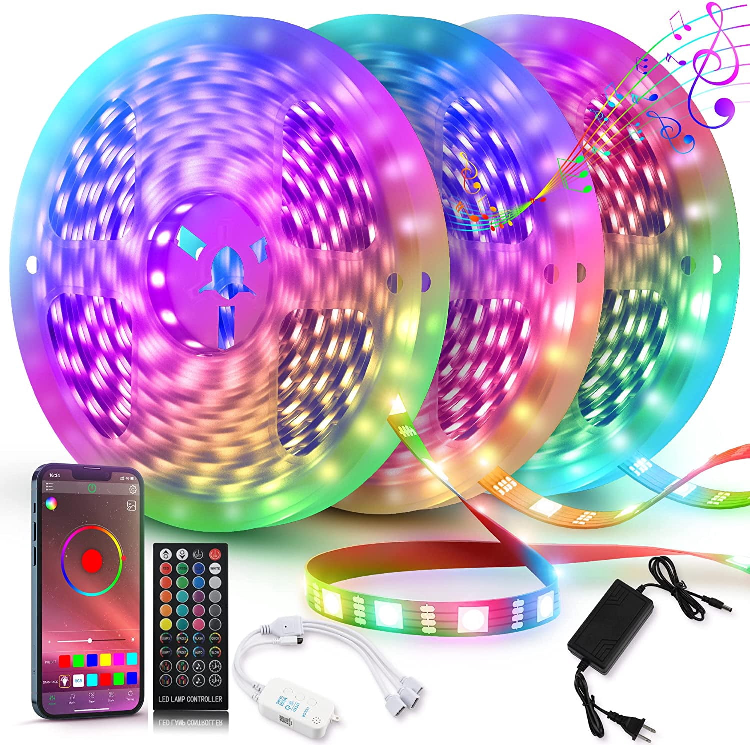 QZYL 100 FT Led Lights For Bedroom Ultra Long Led Lights With App QZYL 100 FT Led Lights For Bedroom Ultra Long Led Lights With App