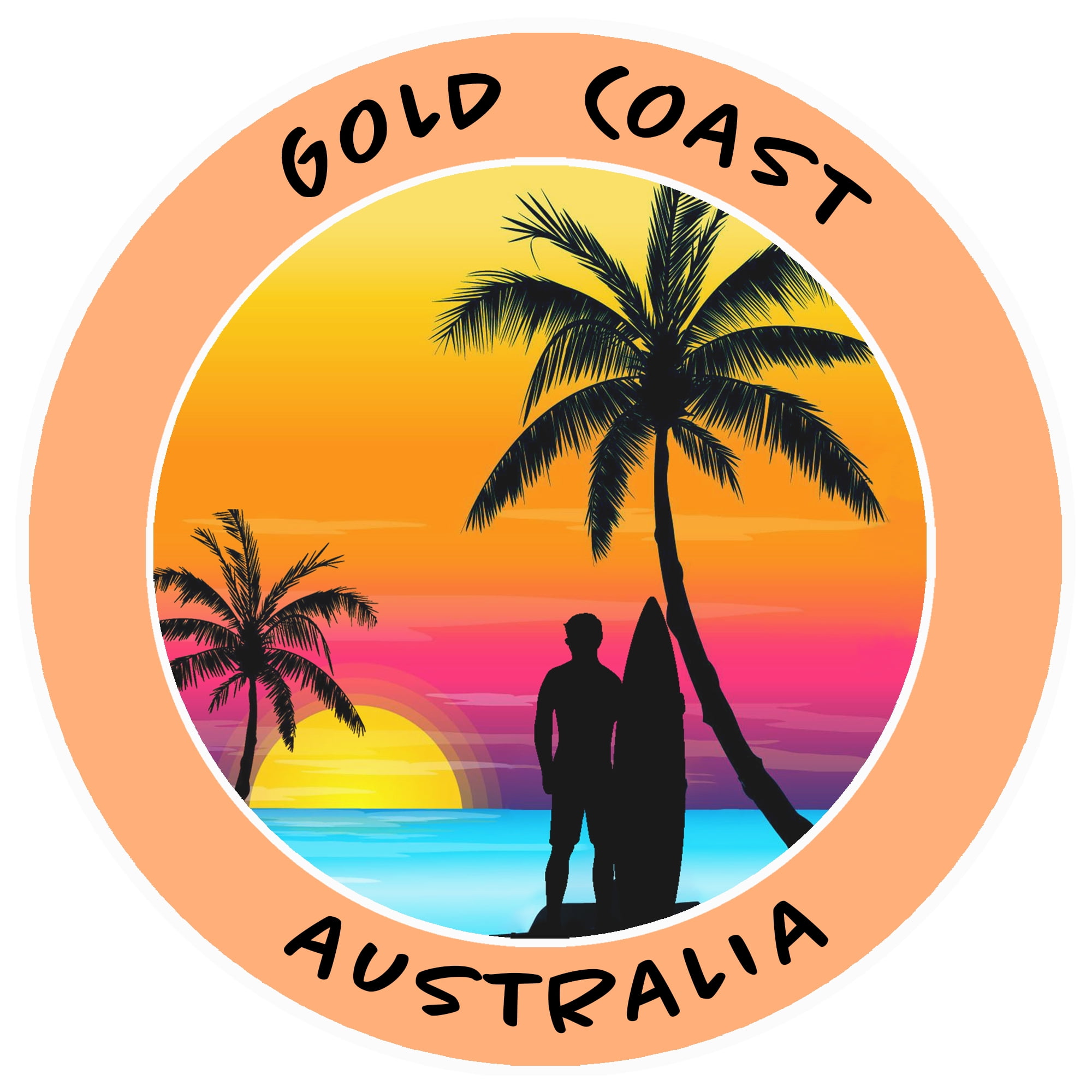 Gold Coast, Australia Surfer Sun Decorative Car Truck Decal Window ...