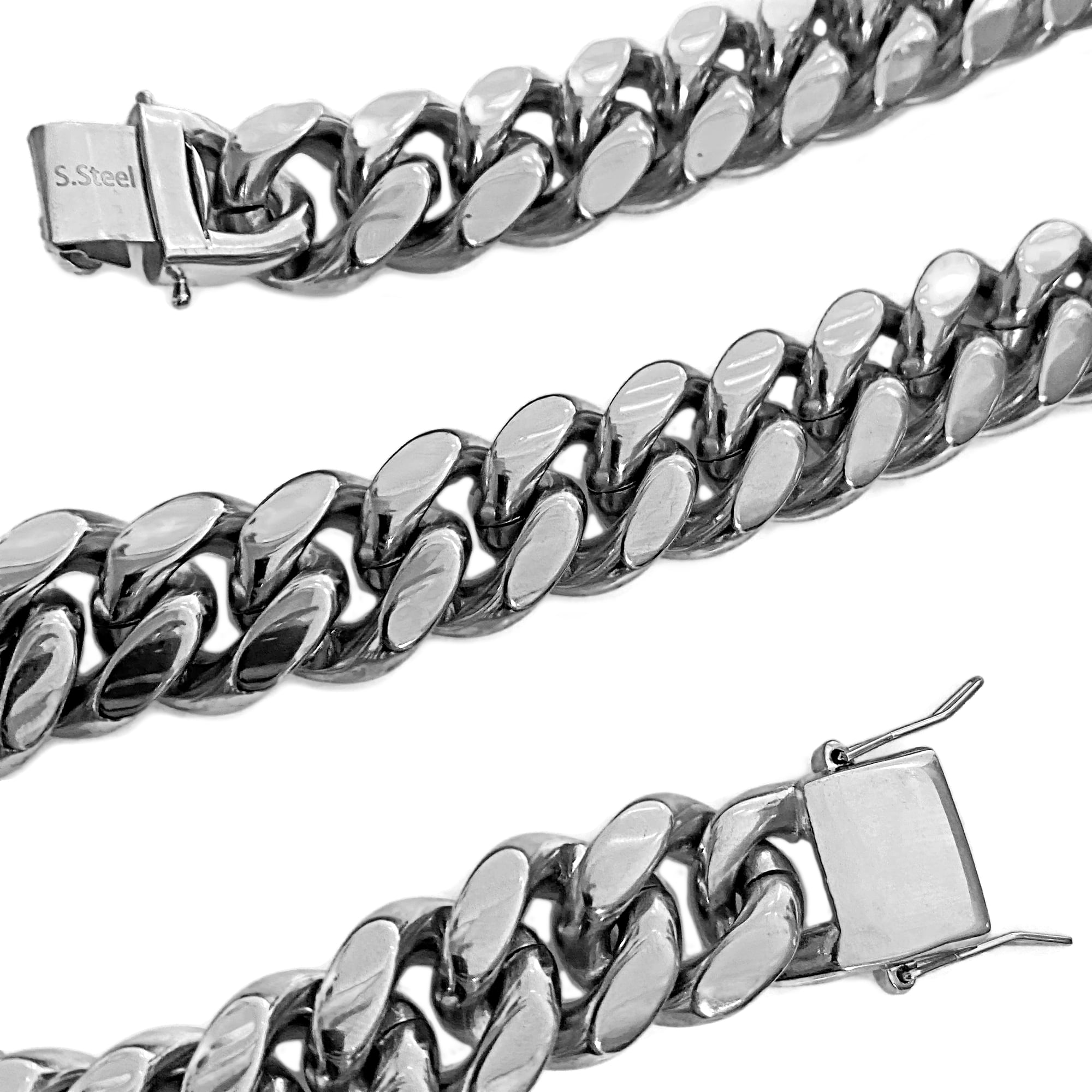 Mens Choker Chain 316 Stainless Steel Miami Cuban Heavy Hip Hop ...