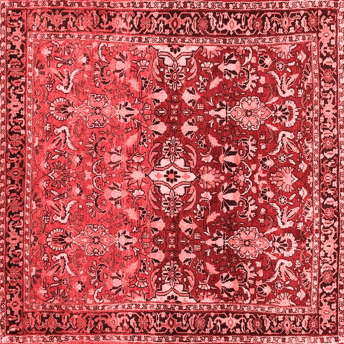 Ahgly Company Indoor Square Persian Red Traditional Area Rugs, 6 ...