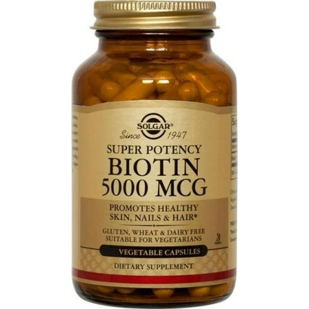 Solgar Biotin 5000 mcg - 50 Vegetable Capsules - Walmart.com - Walmart.com