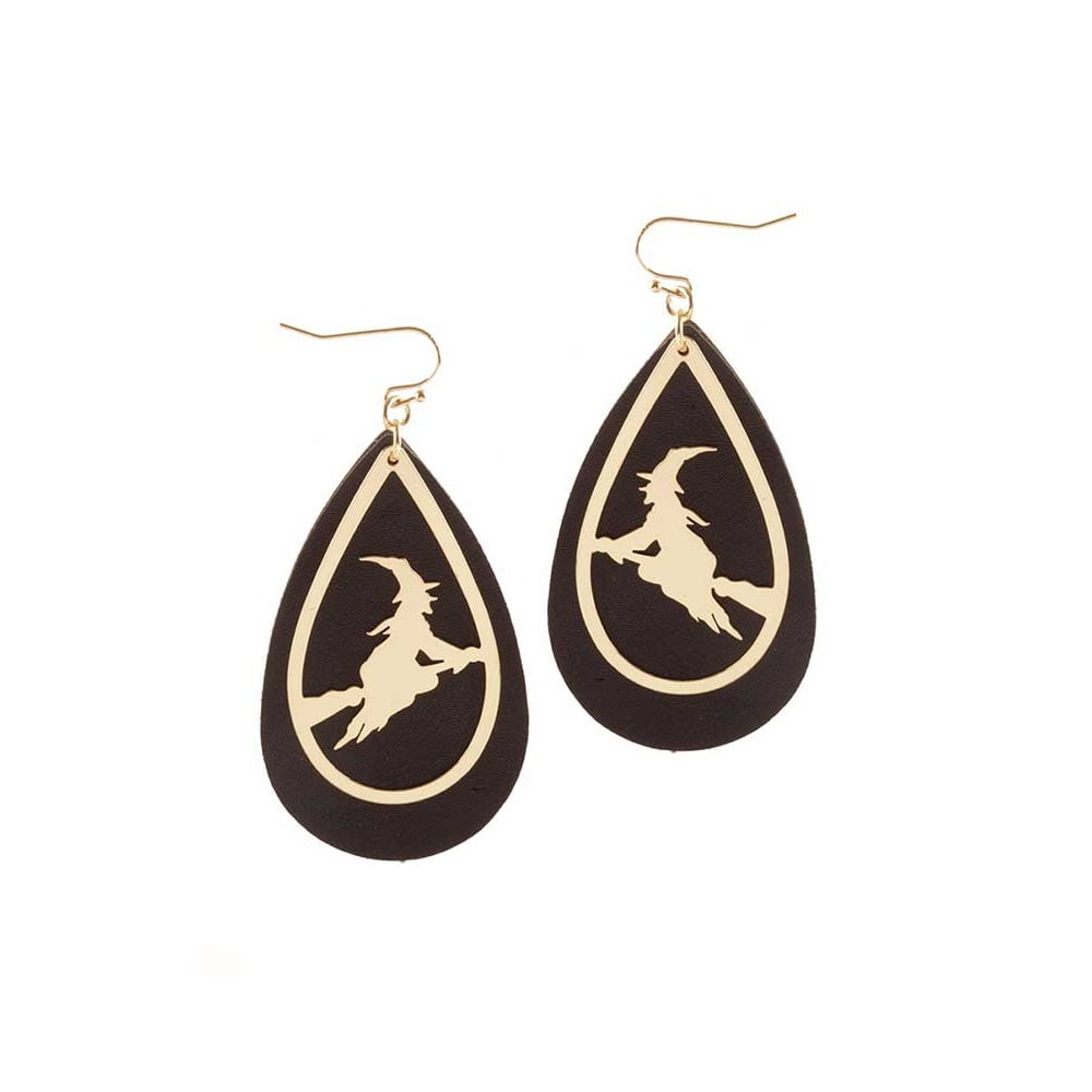 Halloween Witch Leatherette Earrings - Walmart.com