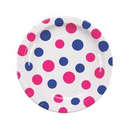 Party Creations Chevron & Polka Dots Dinner Plate, Classic Pink, 9", 8 ...
