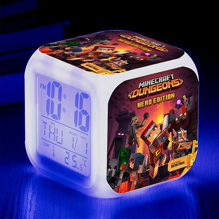 Minecraft Alarm Clock Coolie Scared Cartoon Cute Children Led Digital ...