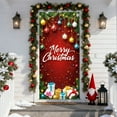 35x71 Inch Christmas Door Cover,Santa Claus Pattern Polyester Hanging ...