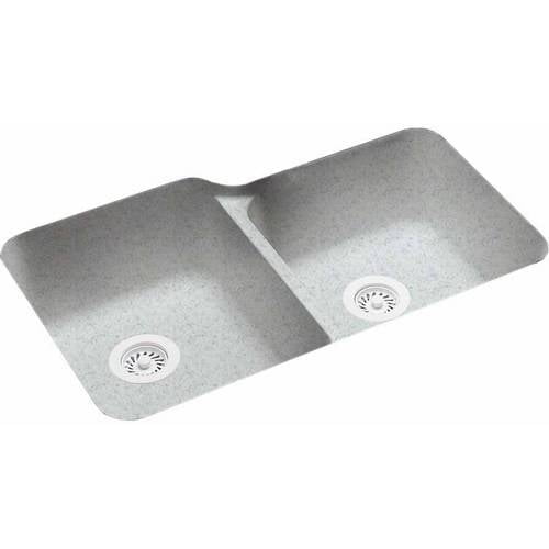Swan US-3015-010 33" x 21.25" Swanstone Double-Basin Undermount Kitchen ...