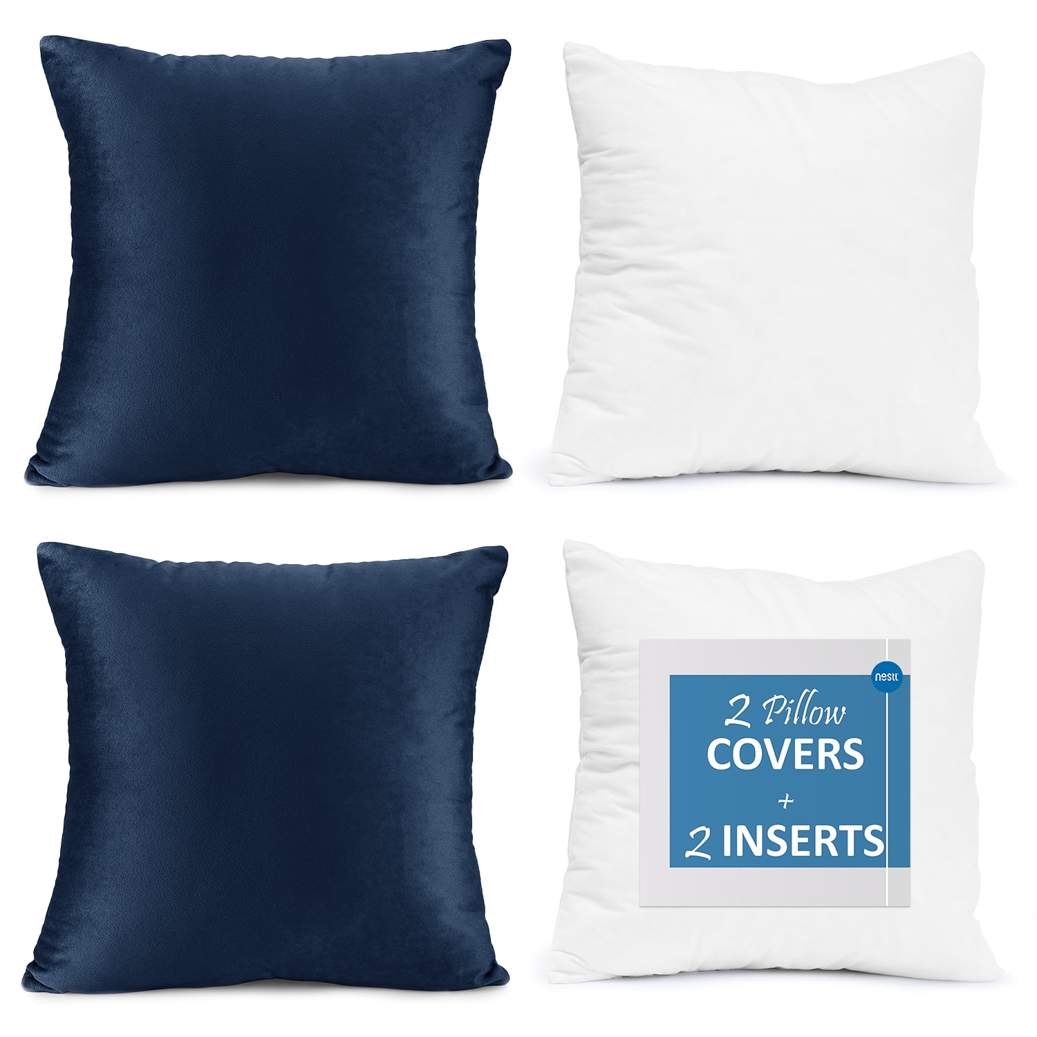 Nestl Decorative Throw Pillows Pack of 2, Microfiber Square Pillow ...