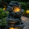 6 Tier Freestanding Outdoor Water Fountain, Cascading Style Garden ...