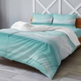4 Piece Duvet Cover Set Full, Blue Sea White Clouds Soft Breathable ...
