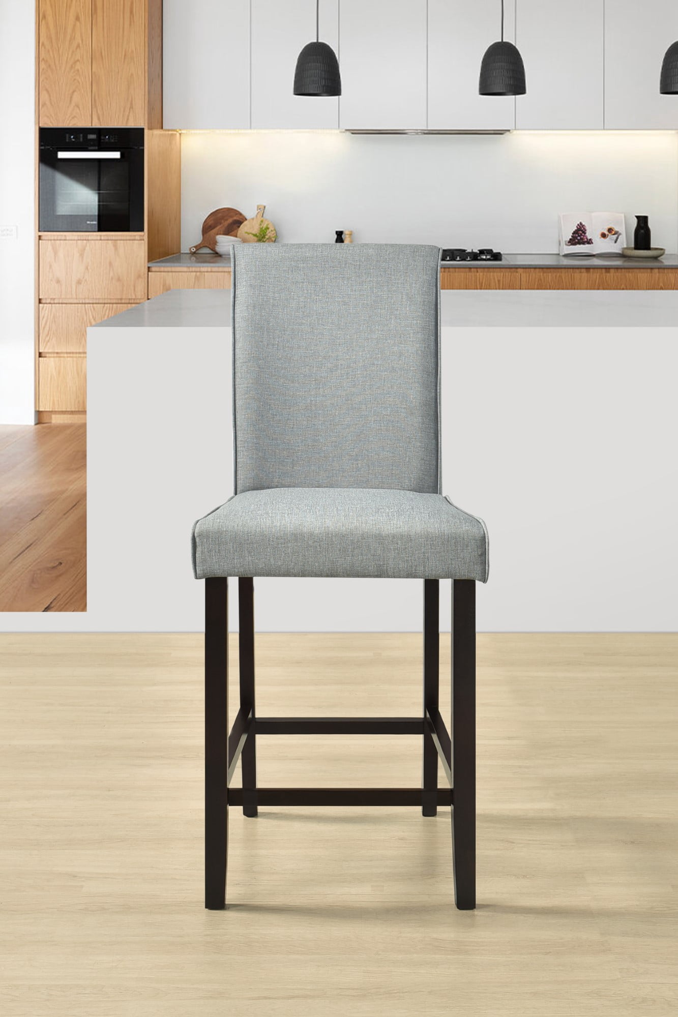 HMD Macon Counter Height Dining Chair (Set of 4), Gray/Cappucino ...