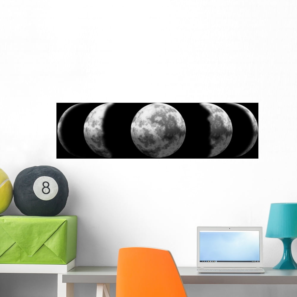 Phases Moon Wall Mural by Wallmonkeys Peel and Stick Graphic (36 in W x ...