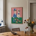 Affixzi Trendy Wall Art Quirky White Cats Print Retro Cat Artwork Funny ...