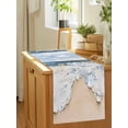 Blue White Coastal Beach Waves Table Runner 72 Inch Long Abstract Art ...