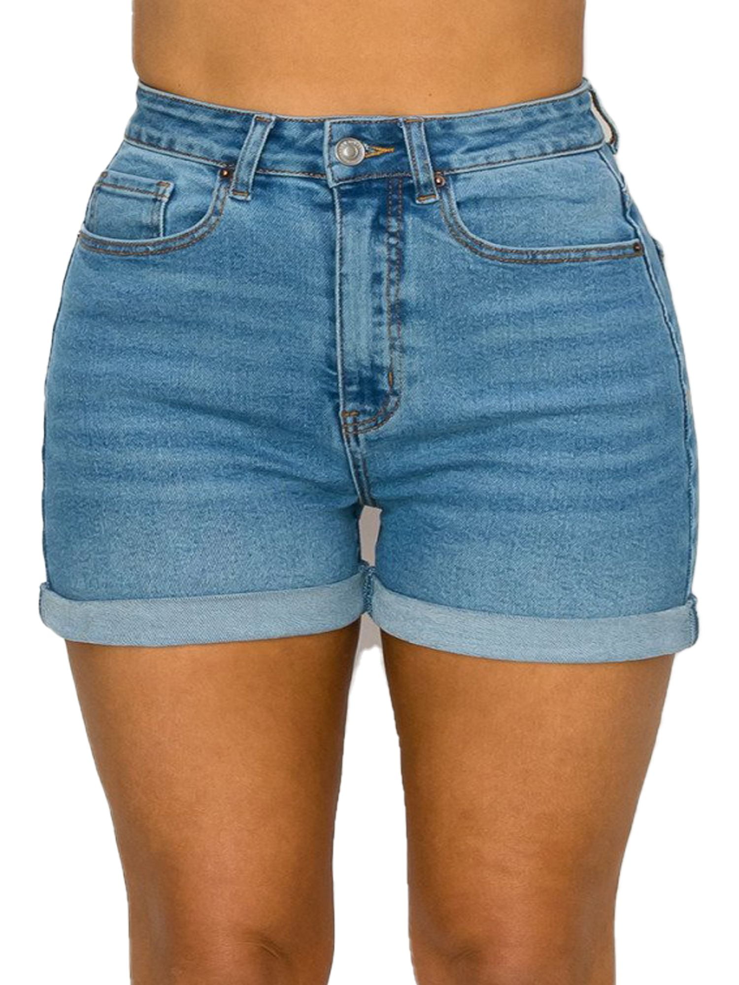 FashionMille Women Slim Fit High Waist Rolled Hem Stretch Denim Jean ...
