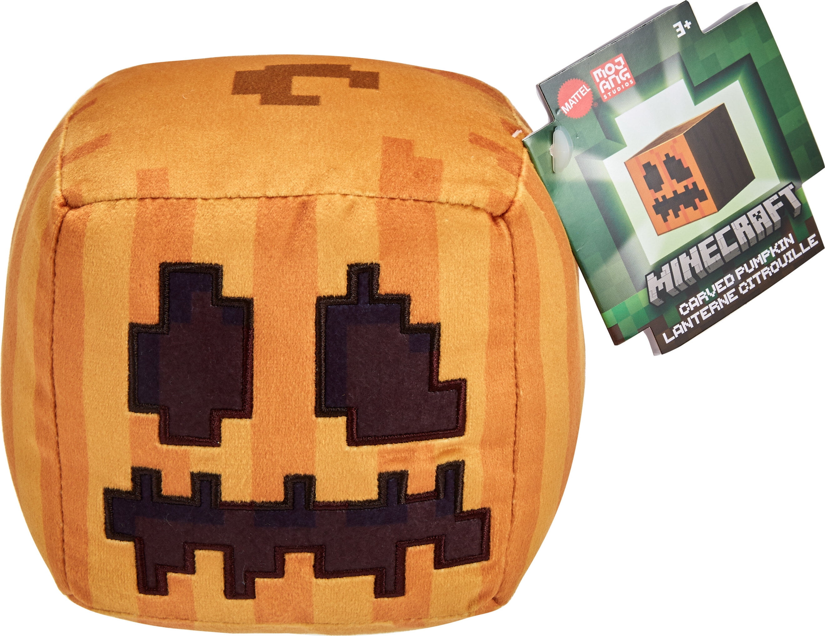 Minecraft Carved Pumpkin Plush Character, 8-inch Collectible Soft Doll ...