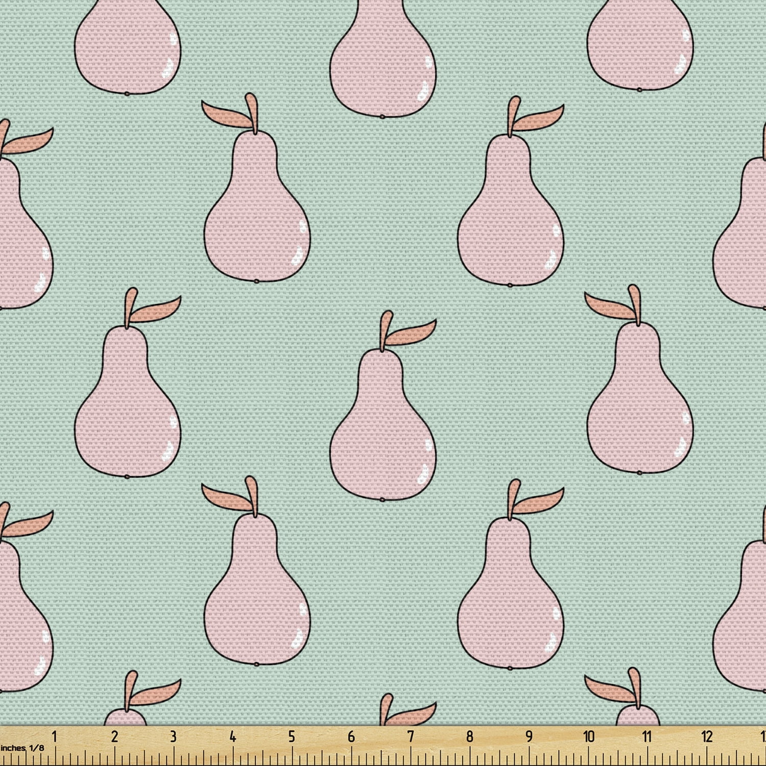 Pear Fabric by the Yard Upholstery, Simplistic Repetitive Pattern with ...