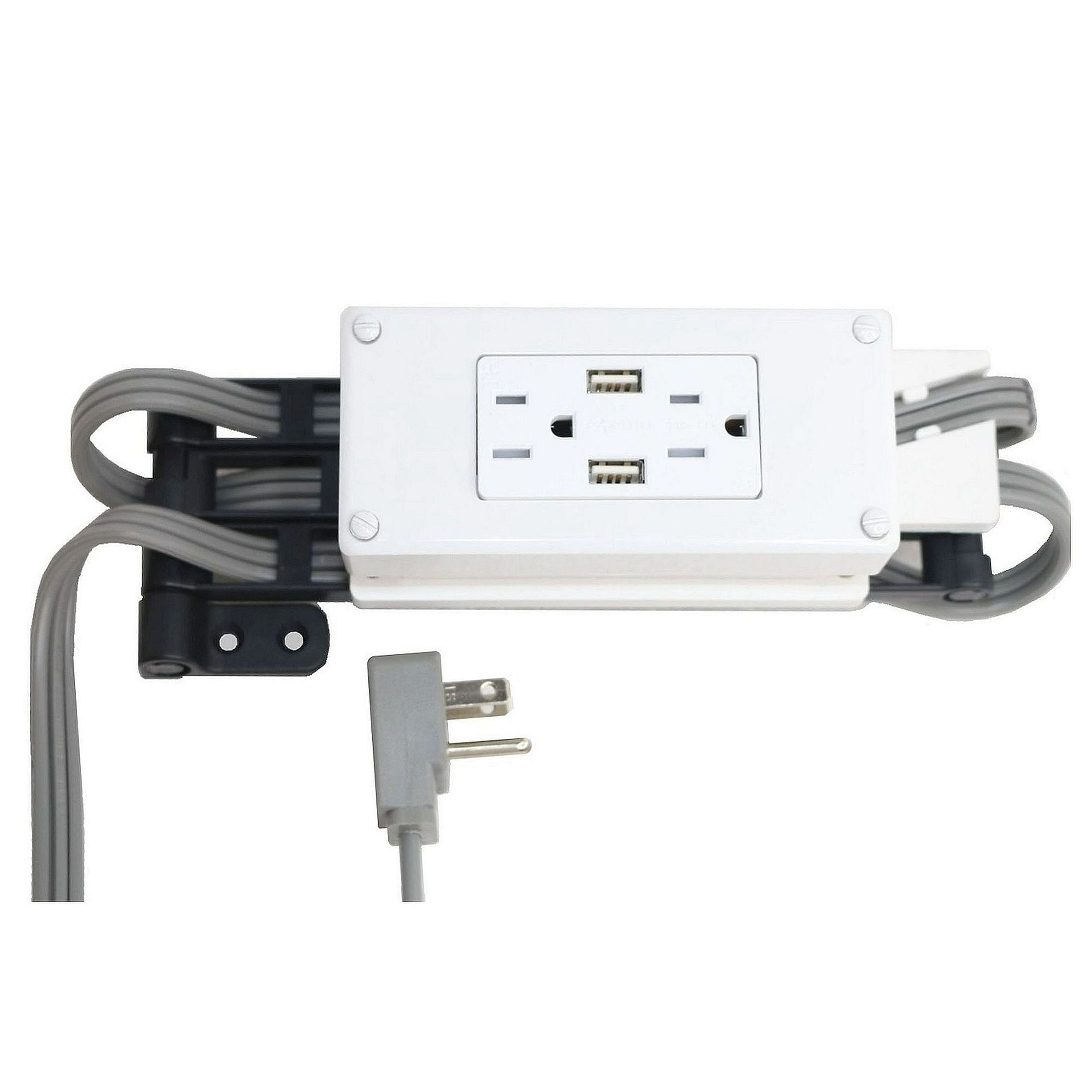 Compact In-Drawer Outlet (2) 15 Amp (2) USB-A Power Docking Station ...