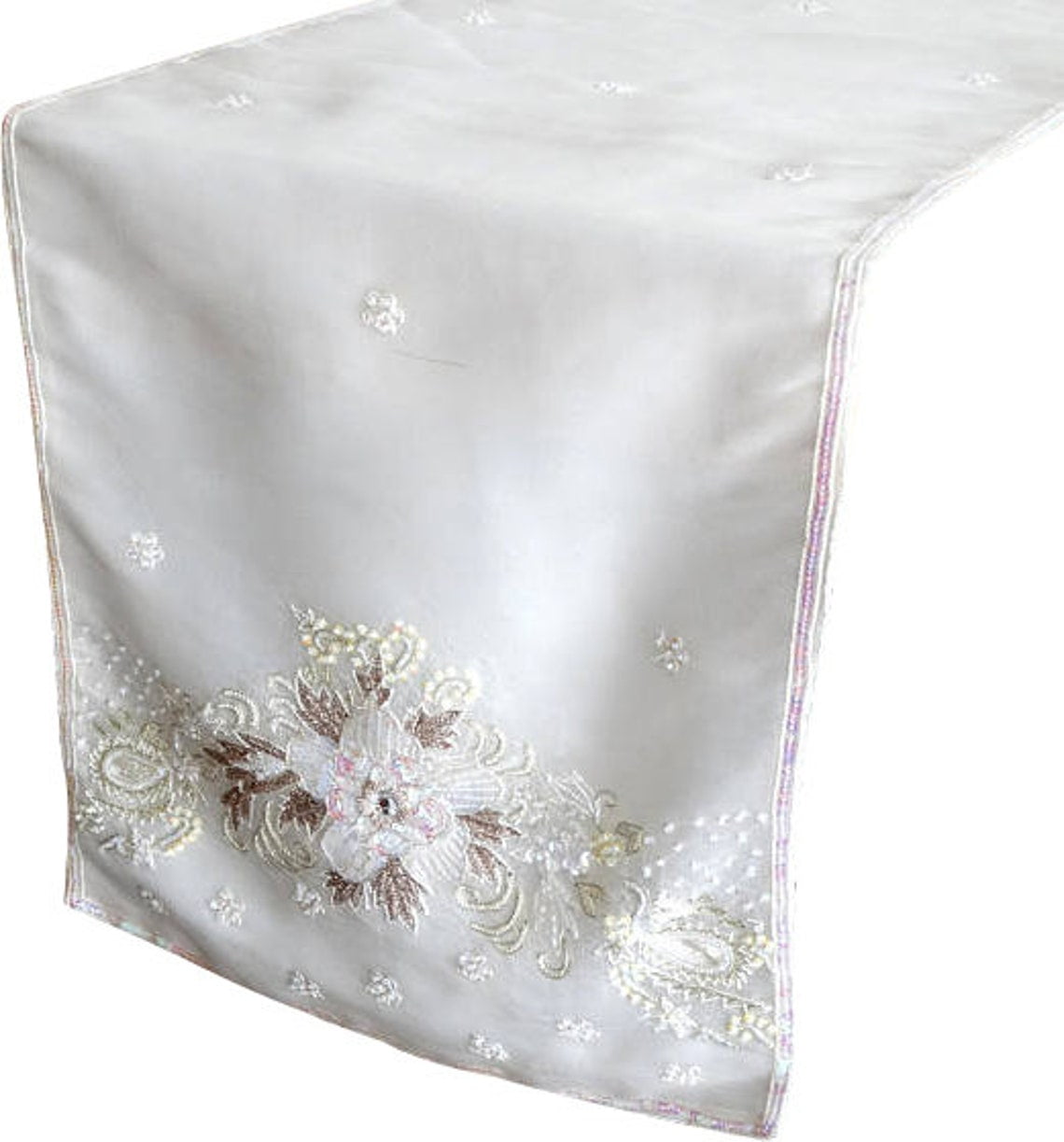 Decorative Table Runner Off White, Ivory, White, 16 inch wide x 120 ...