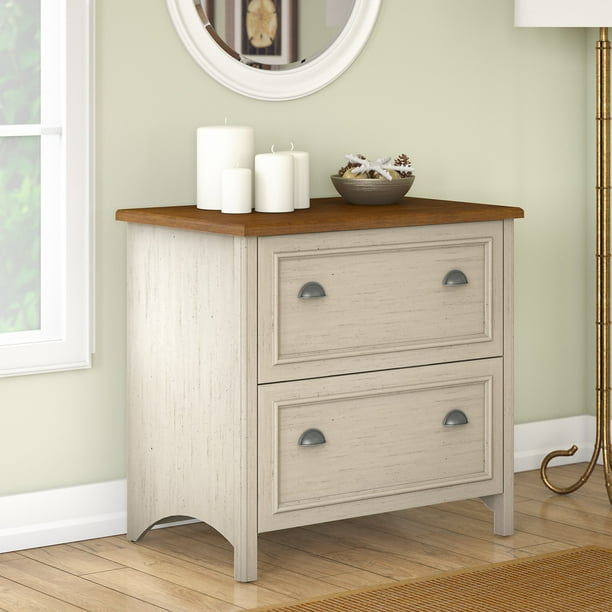 Bush Furniture Fairview 2 Drawer Lateral File Cabinet in Antique White ...