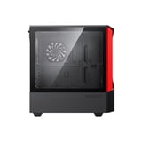 GameMax ATX Mid Tower Computer Case, Black Red Steel, Tempered Glass ...