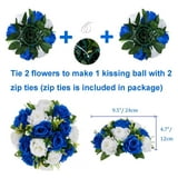 Silk Faux Rose Flower Balls - 10 Pack Royal Blue & White Artificial ...