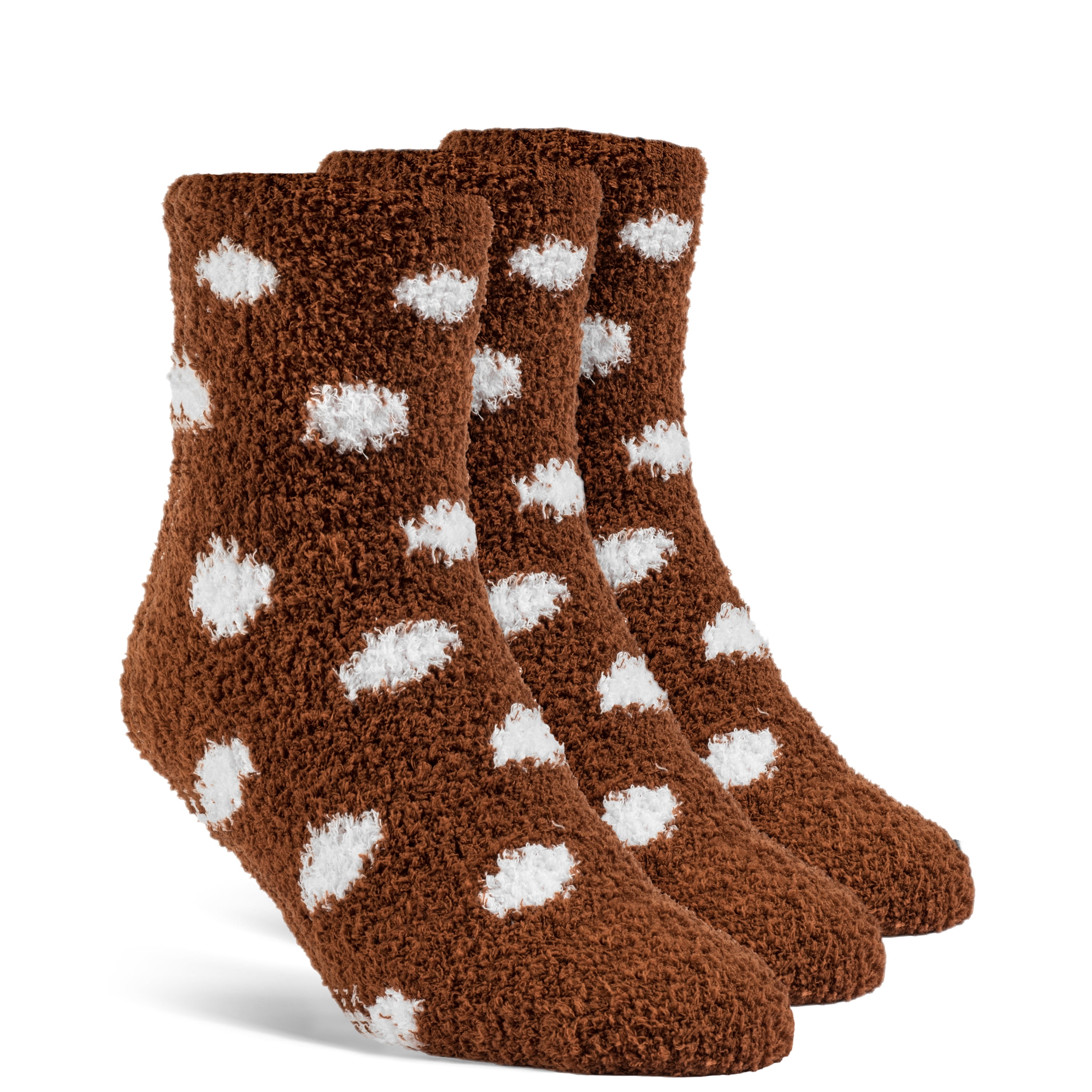 YolBer Women's Dotted Fluffy Quarter Fuzzy Socks - 3 Pairs - Walmart.com