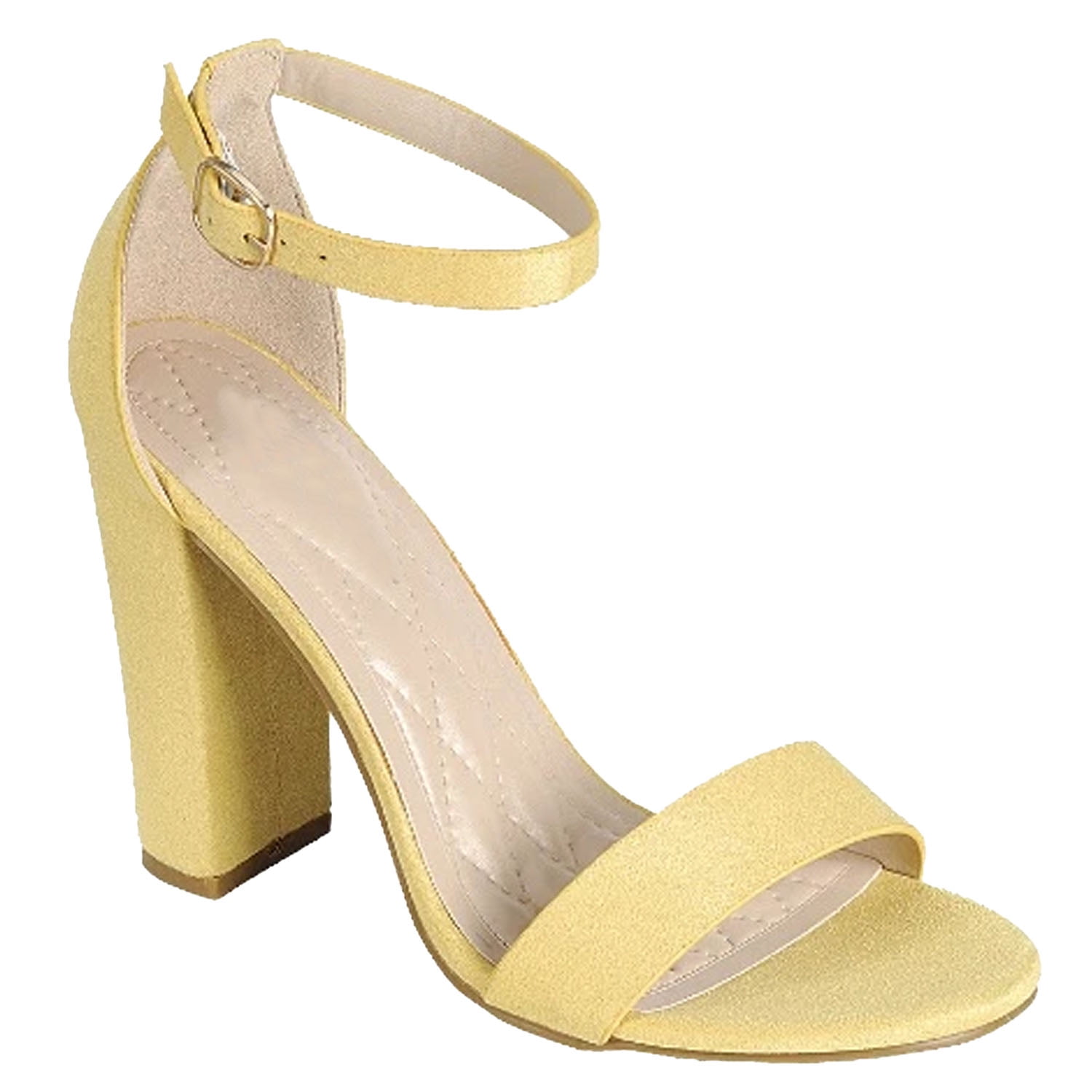 SNJ Women's Open Toe Ankle Strap Chunky Block Pump Sexy Dress High Heel ...