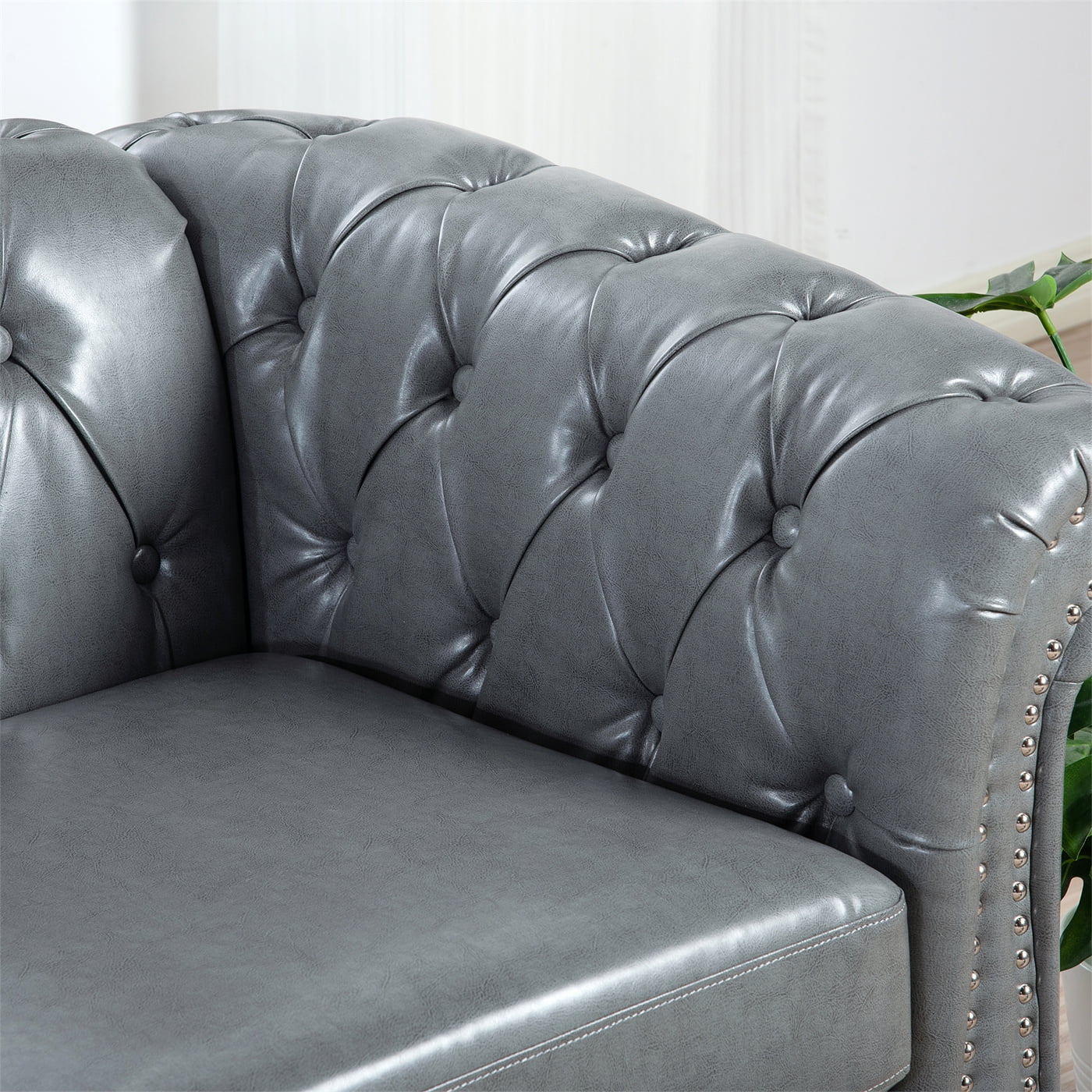 Rolled Arm Sofa With Nailhead Trim | Baci Living Room
