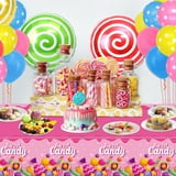4 Pack Candy Land Tablecloths 86 x 51 Inch Lollipop Plastic Tablecloths ...