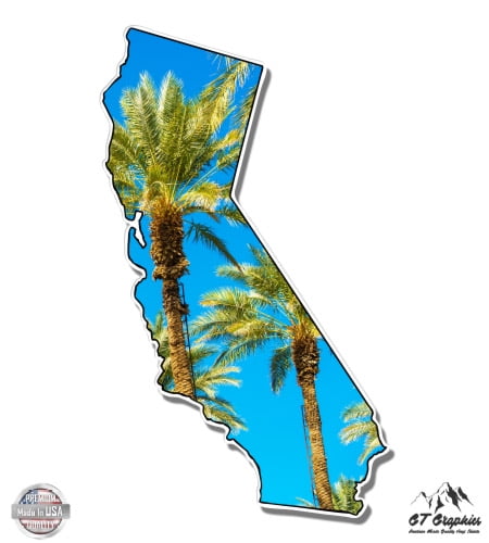 California Cali Shape Palm Trees - 3" Vinyl Sticker - For Car Laptop I ...